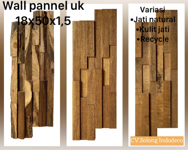 Hiasan dinding || Panel Dinding || Wall Panel kayu Jati ukuran 18x50x1 ...