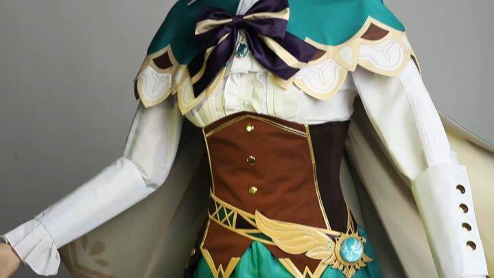 Genshin ผลกระทบ Venti คอสเพลย์ Wenti เต็มชุดเกมสูทสาวเครื่องแบบ XS-XXL ...