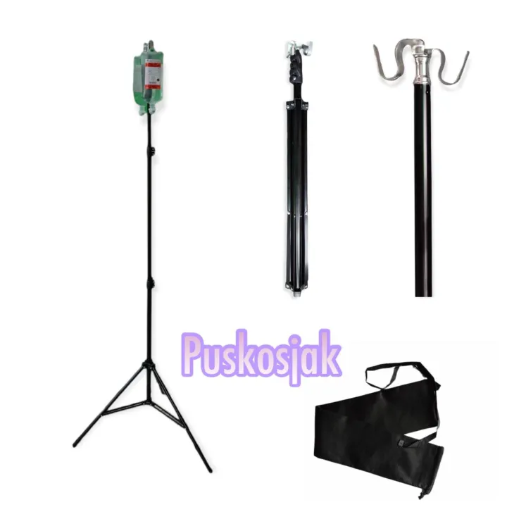 TIANG INFUS PORTABLE 2 PENGAIT DENGAN TAS | Lazada Indonesia