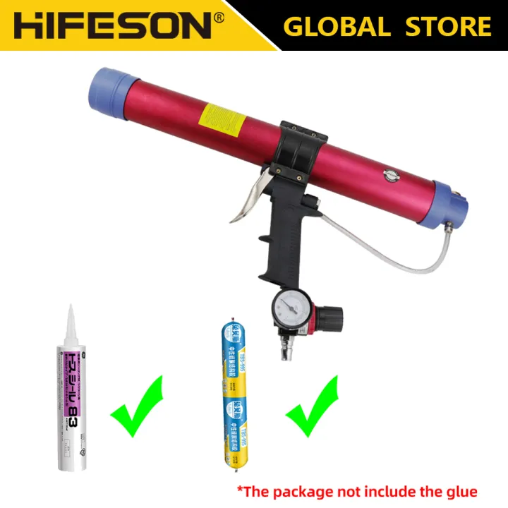 HIFESON Dual Purpose Caulking Tube Tool 610ml Pneumatic Glue Tool Sealanting Air Caulking ...