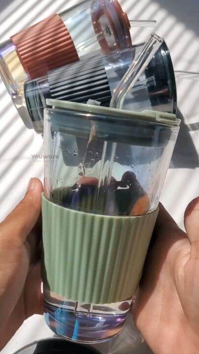 Glass Tumblr Aesthetic / Gelas Minum Kaca Simple Elegan Water Bottle ...