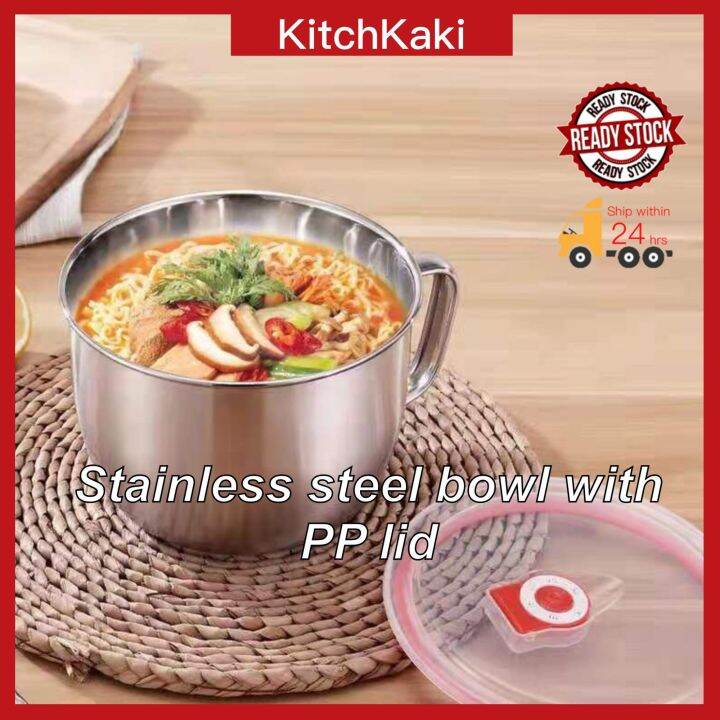 stainless steel instant noodle bowl student instant noodle cup with lid anti-scalding sealed ...