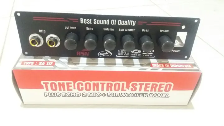 Tone control stereo 2 mic echo plus subwoofer panel | Lazada Indonesia