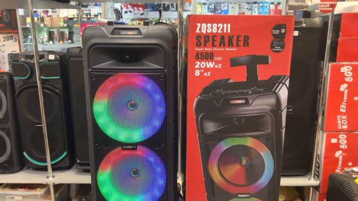 ZQS-8211 TWS Wireless Bluetooth 5.0 Portable Speaker / Super Bass / RGB LED Light / FM Radio ...