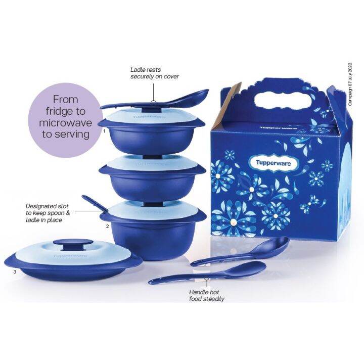 Tupperware Blue Royale Petit Serveware Set (4) | Lazada