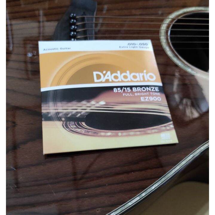 senar gitar D'addario akustik 1 set (6 senar) ukuran 0.10 seri ez900 ...