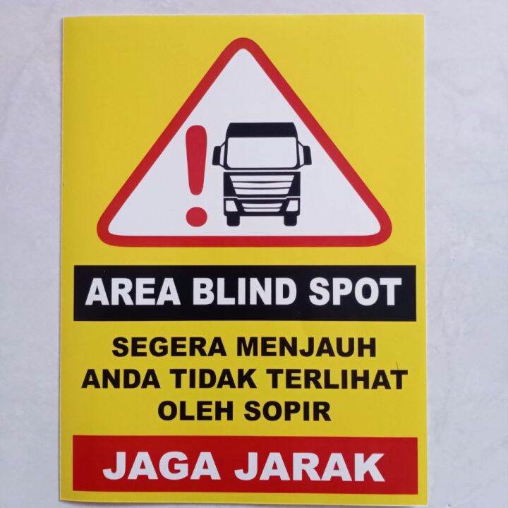 STIKER BLIND SPOT/JAGA JARAK 20x15.MOBIL BOX TRUK BARANG . sign rambu ...
