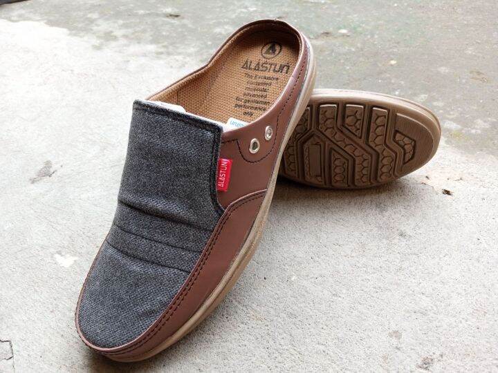 sepatu slop pria ciklat abu SS-01 | Lazada Indonesia