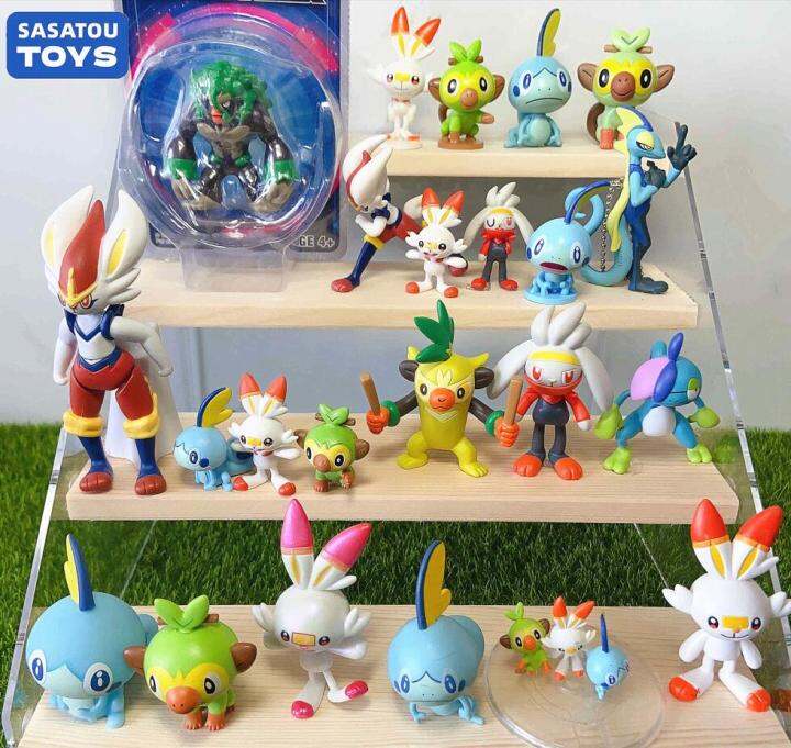 Pokemon figures Scorbunny Raboot Cinderace Grookey Thwackey Rillaboom ...