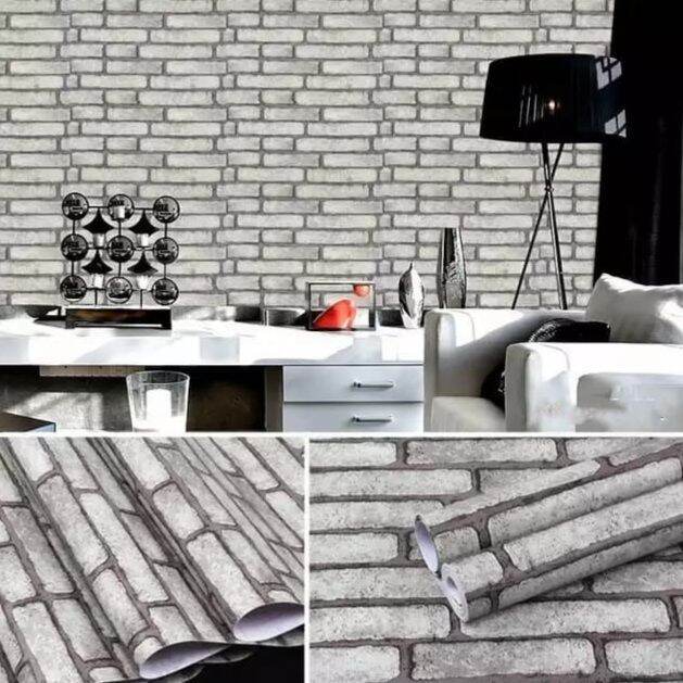 Wallpaper Dinding Batu Sticker Dinding Batu-bata | Lazada Indonesia