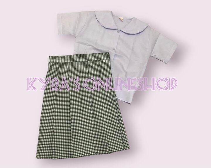 Terno Blouse and Palda School Uniform Green Checkered | Lazada PH