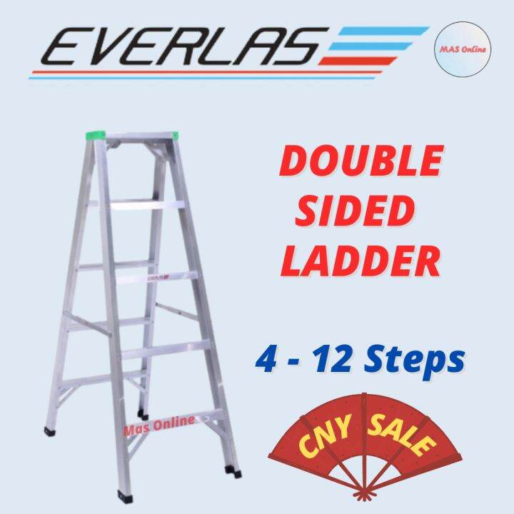 ORIGINAL DS10 Everlas 10 Steps Heavy Duty Aluminium Double Sided Ladder ...