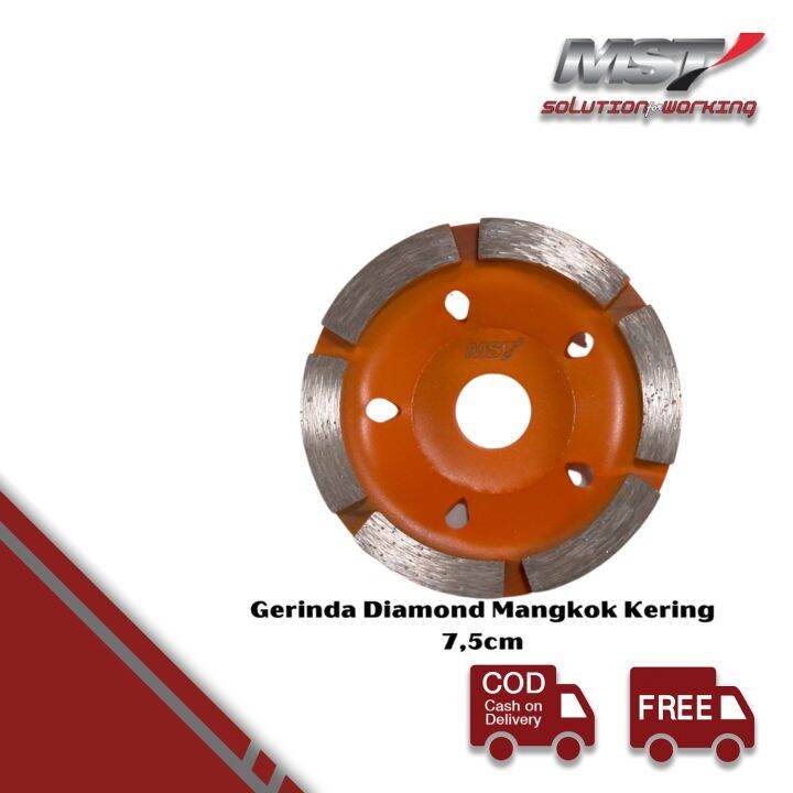 MST Mata Gerinda Mangkok 3"-75mm Orange Diamond Cup Wheel Grinda Beton ...