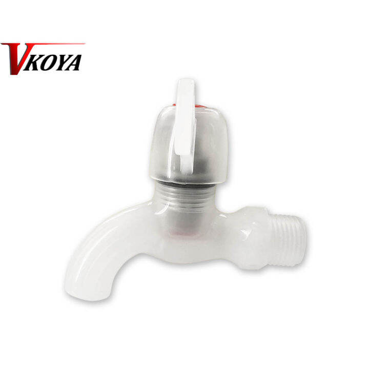 Vkoya PVC White Faucet Plain Bibb 1/2inch Thread Size For Sinks and ...