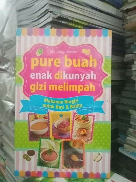 Pure buah enak dikunyah gizi melimpah. makanan bergizi untuk bayi dan ...