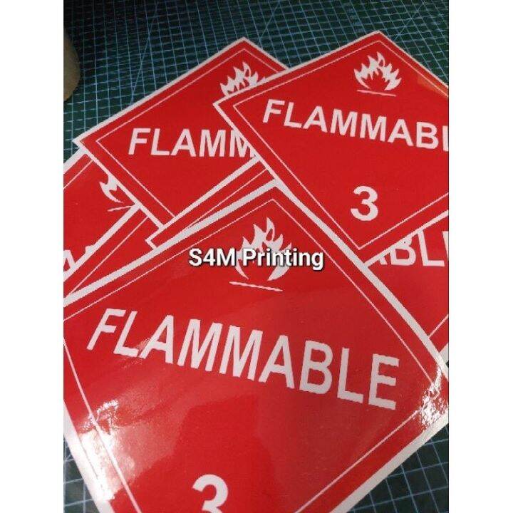 Flammable 3 and Flammable Liquid 3 laminated sticker | Lazada PH