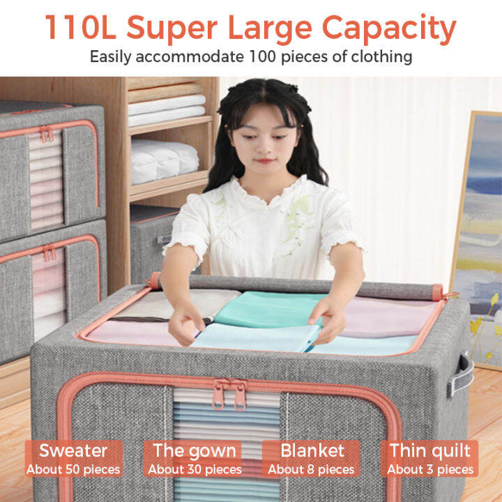 Rtong Storage Box Clothes Organizer 80L 110L Specification Folding Clothes Organizer Storage ...