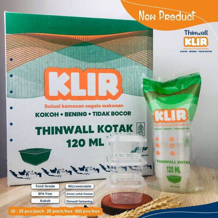 Thinwall Klir Square 120ml 150ml Isi 25set / Kotak Klir / Kotak Bumbu Plastik SQ 120 ML 150 ML ...