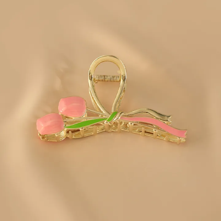 Huaji Tulip flower hairpin female Korean grab clip 2022 new back head ...
