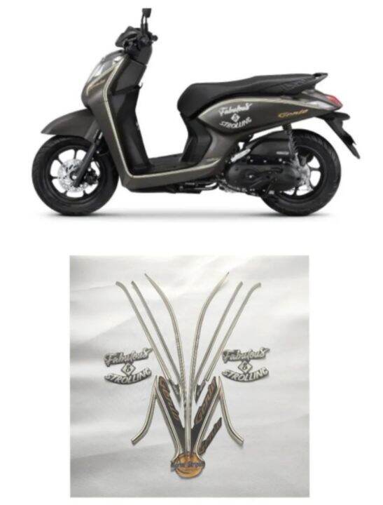 STIKER STRIPING LIS BODY MOTOR GENIO FABULOUS 2022 MATTE BROWN | Lazada ...