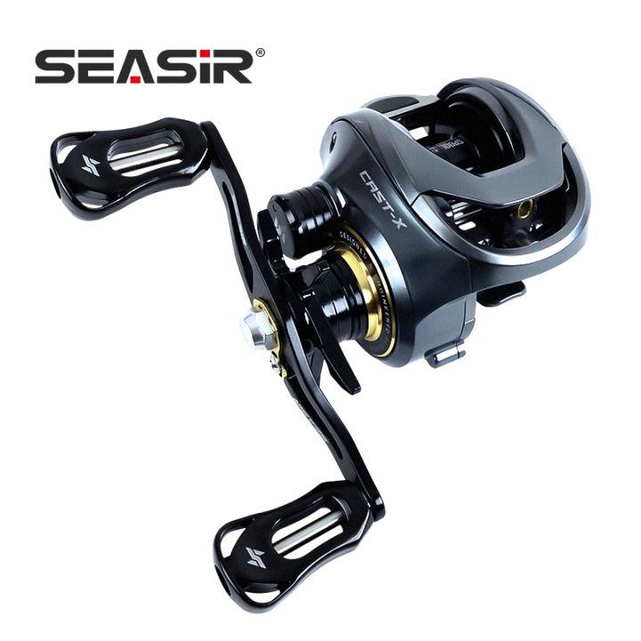 SEASIR Cast-X Spool รอก Baitcasting คู่ที่จับคาร์บอน Mico รอกตกปลา7.3:1 ...