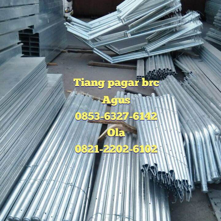 Tiang pagar brc tinggi 120 cm x diameter 2 inchi hot dip galvanis ...