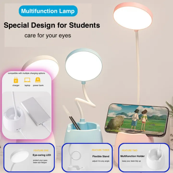 LED Table Lamp Desk Study Light Bedside Lights Dimmer Night Light Eye ...