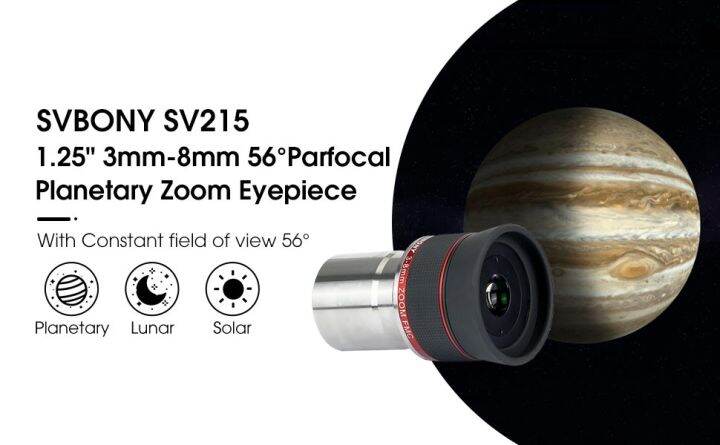 SVBONY SV215 กล้องโทรทรรศน์ซูมช่องมองภาพ 1.25 "3mm-8mm คงที่ FOV 56 องศาดาวเคราะห์ซูมช่องมองภาพ ...