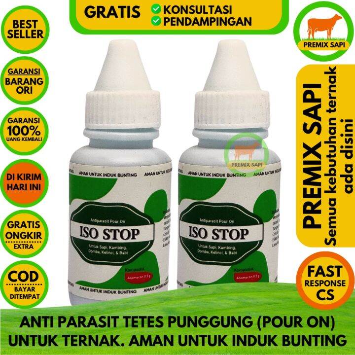 ISO STOP 30ml - obat LSD sapi - obat anti parasit, cacing, kutu dan ...