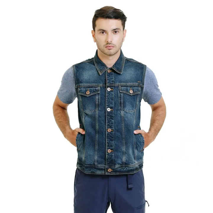 Rompi Eiger Original Riding Wishbones 1.1 Denim Vest | Lazada Indonesia