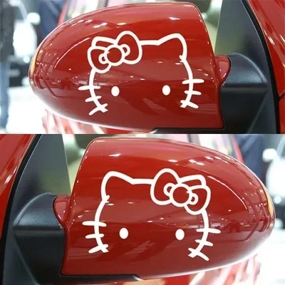 Hellokitty Cat Car Stickers Hello Kitty Rearview Mirror Stickers ...