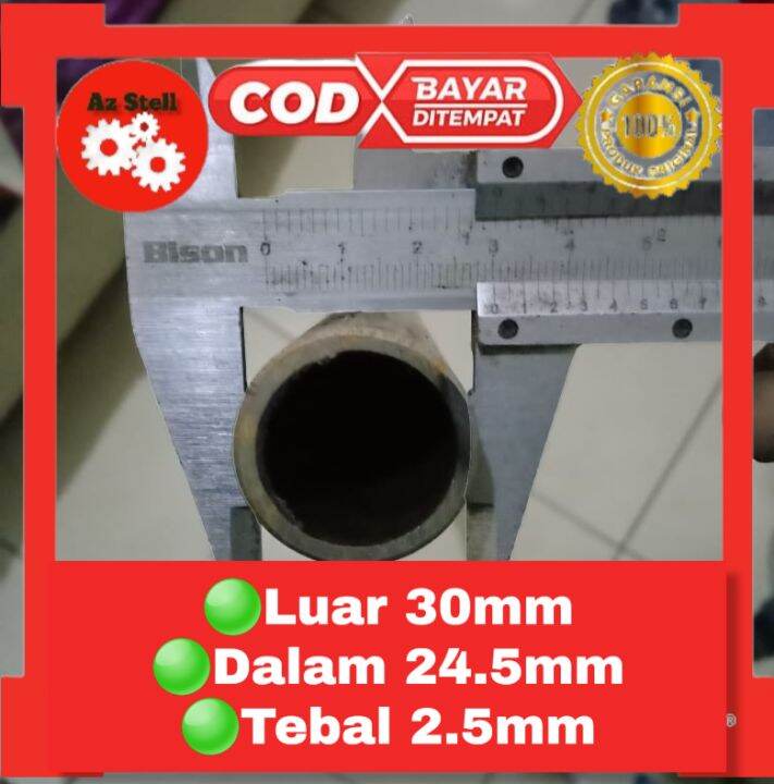Pipa Besi Seamless diameter luar 30mm dalam 24.5mm tebal 2.5mm Panjang ...