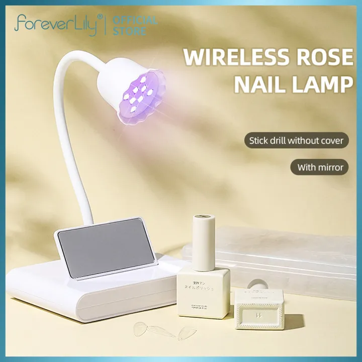 foreverlily เครื่องเป่าเล็บหลอดไฟ LED โคมไฟเล็บโลตัสพร้อมกระจก360 ...