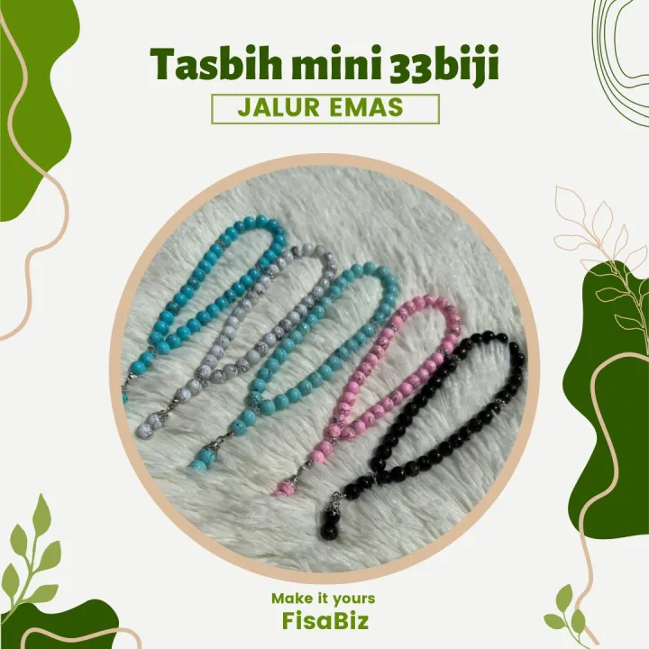 MINI TASBIH DESIGN JALUR EMAS 33biji (readymade) | Lazada
