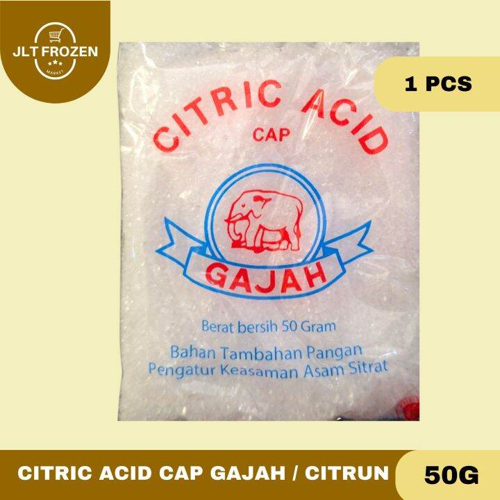 Citric Acid Cap Gajah / Citrun / Sitrun / Asam Sitrat Sachet - 50g ...