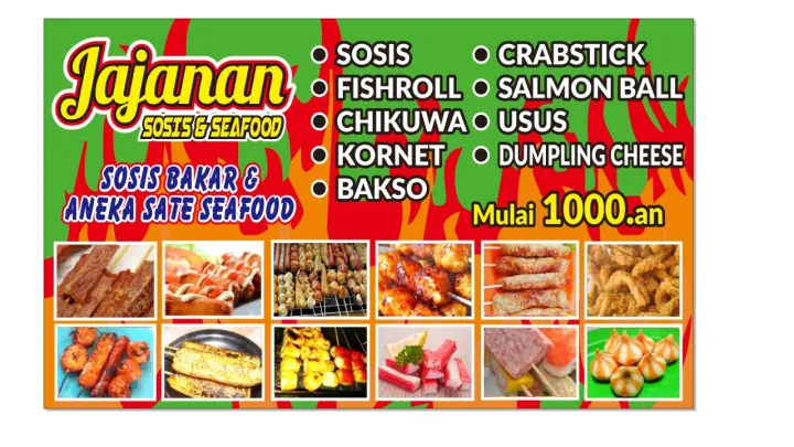 Spanduk Jajanan kekinian /Spanduk Bakaran sosis 1x50 | Lazada Indonesia