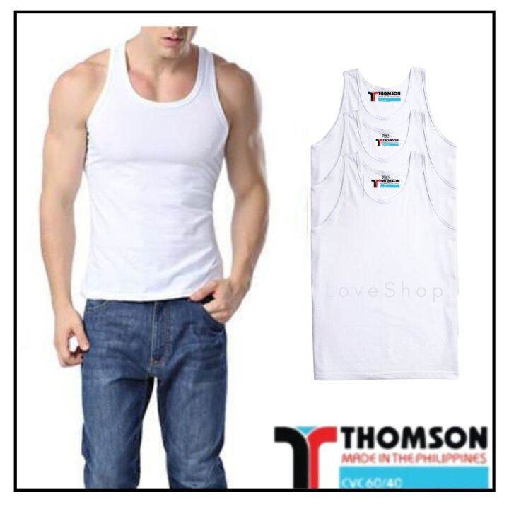 PLAIN WHITE SANDO FOR ADULTS THOMSON 3 PCS | Lazada PH