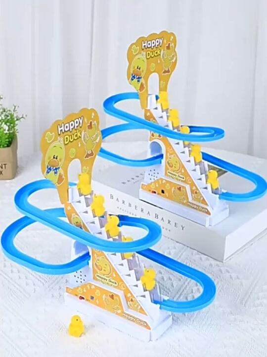 Ekana Kids Electric Rail Racing Track Small Duck Climbing Stairs Toy ...