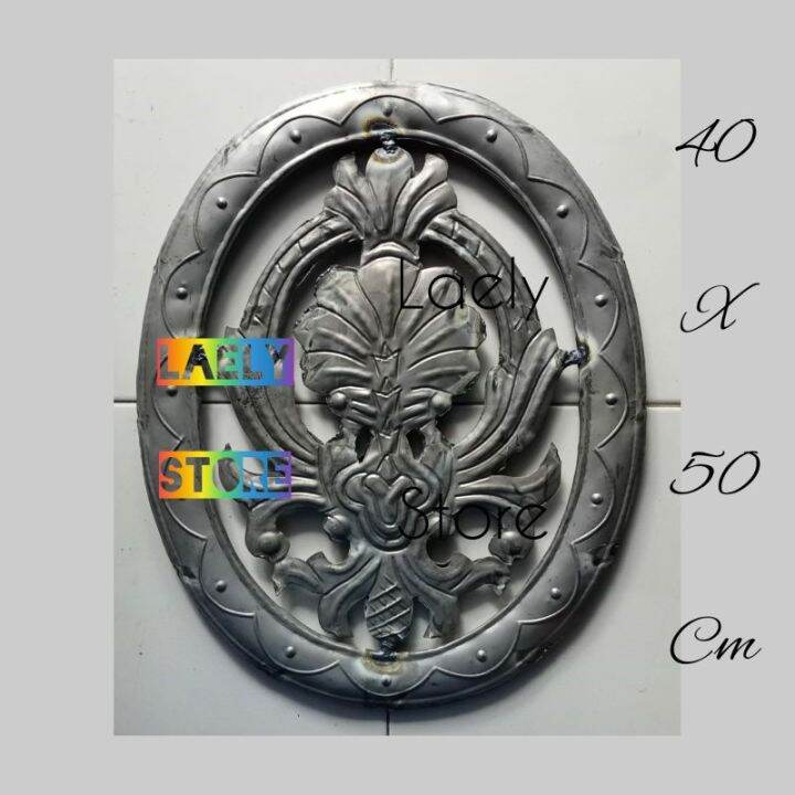 Ornamen pagar besi tempa klasik motif ring bunga batik unik dua sisi ...