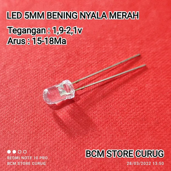 10 BUAH LED 5MM BENING NYALA MERAH | Lazada Indonesia