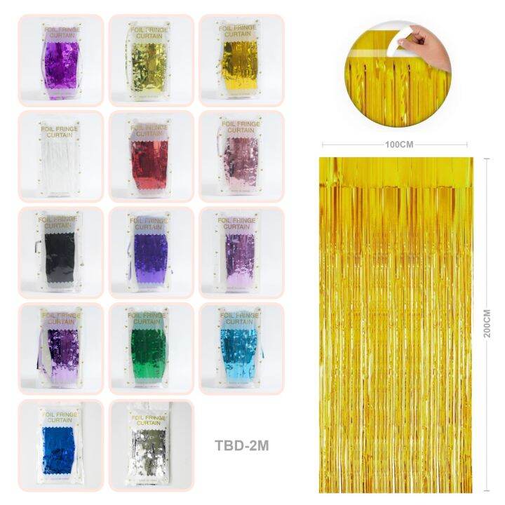 Tirai Foil Ulang Tahun/Tirai Rumbai Ulang Tahun/Tirai Plastik Warna ...