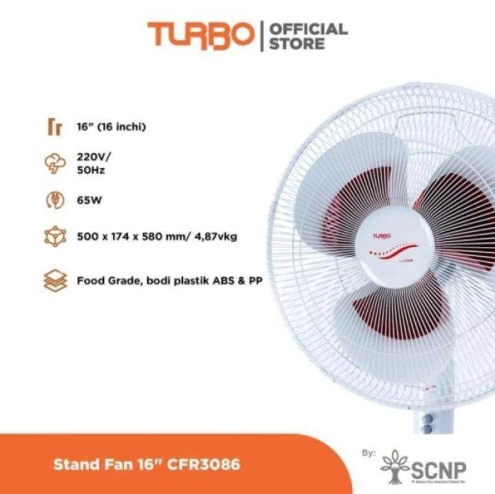 TURBO KIPAS ANGIN BERDIRI CFR 3086 STAND FAN 16 INCH 65 WATT | Lazada ...