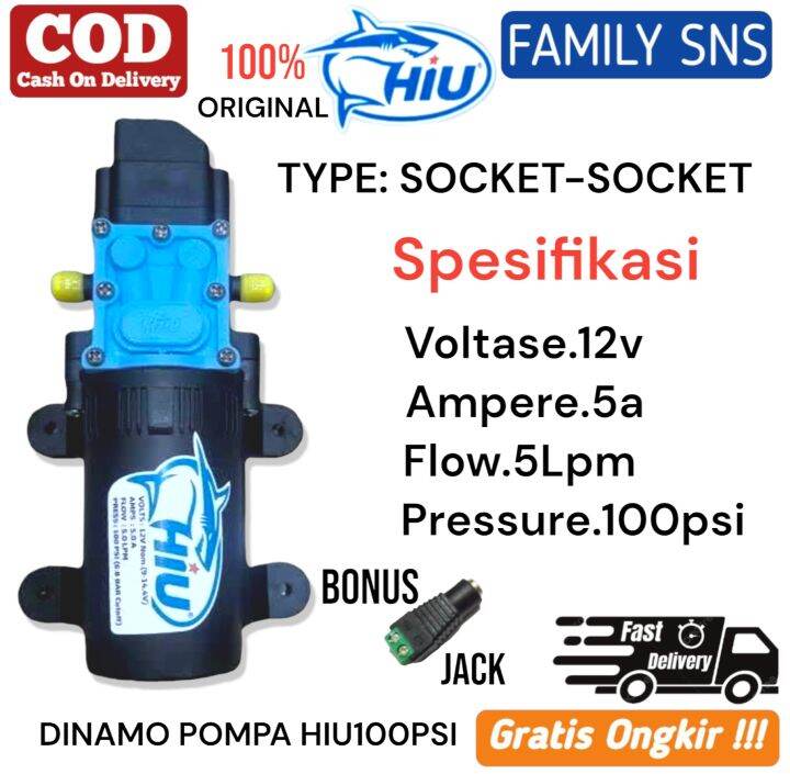 DINAMO POMPA DC 12V HIU 6.5 BAR 100 PSI 5LPM / POMPA AIR DC 12V HIGH ...
