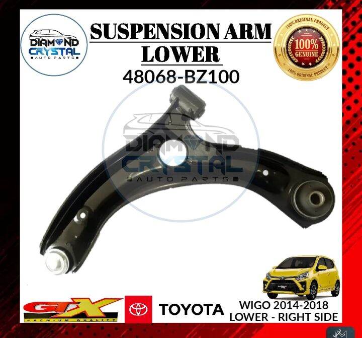 SUSPENSION ARM TOYOTA WIGO 2014 - 2018 LOWER RIGHT P /N: 48068-BZ100 ...
