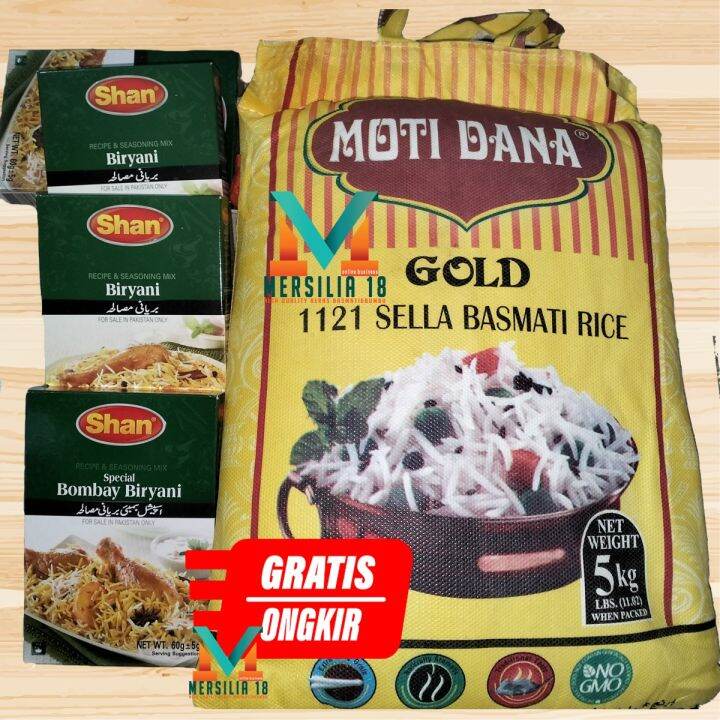 Paket Beras basmati 1 kg+ 1 kotak bumbu shan biryani (khas nasi biryani) | Lazada Indonesia