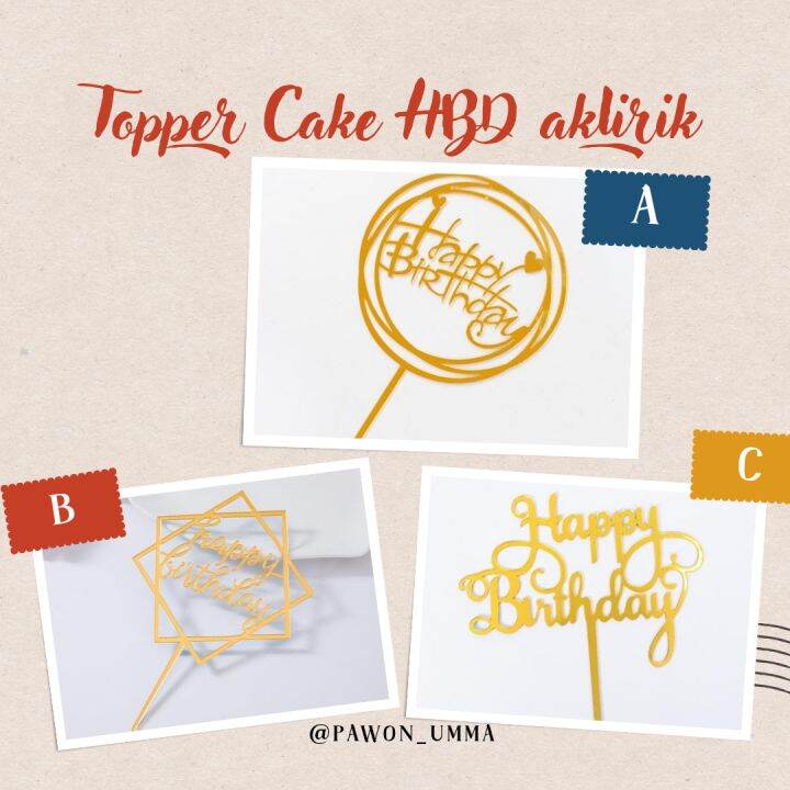 Topper HBD bulat material aklirik | Lazada Indonesia