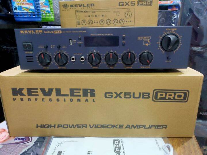 KEVLER GX-5UB PRO HIGH POWER VIDEOKE AMPLIFIER 600W X 2 ORIGINAL KEVLER FREE 4GB USB WITH 300 ...