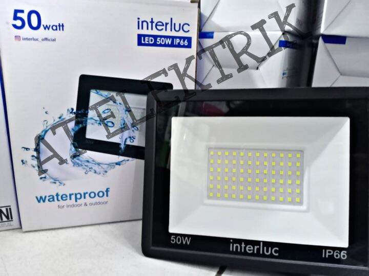 LED Tembak INTERLUC 50 WATT Cahaya Putih IP 66 Water Proof Tahan Air ...