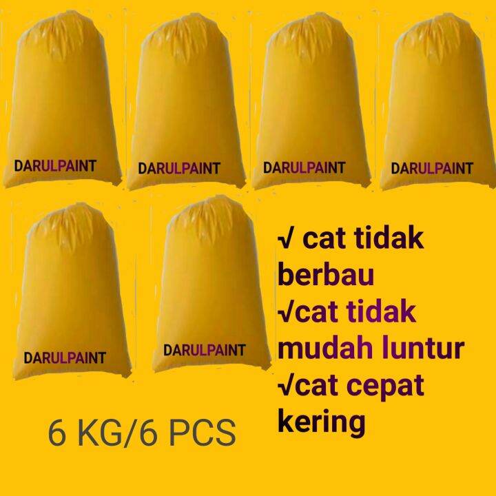 CAT TEMBOK KILOAN 6 KG / CAT DINDING WARNA KUNING / CAT TEMBOK INTERIOR ...