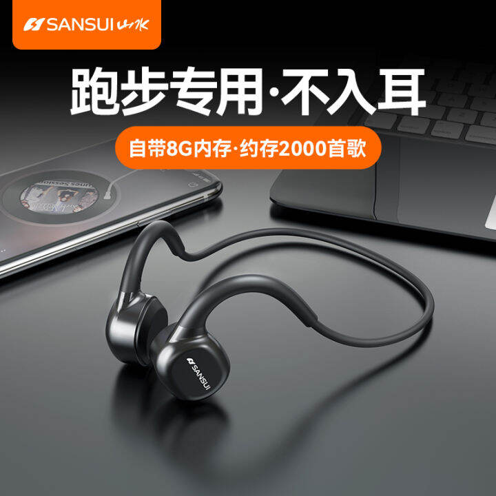 Shanshui Real Bone Conduction Bluetooth Headset Wireless Sports Running ...
